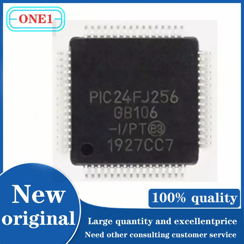 1PCS/lot PIC24FJ256GB106-I/PT PIC24FJ256GB106-I PIC24FJ256GB106 IC MCU 16BIT 256KB FLASH 64TQFP ...