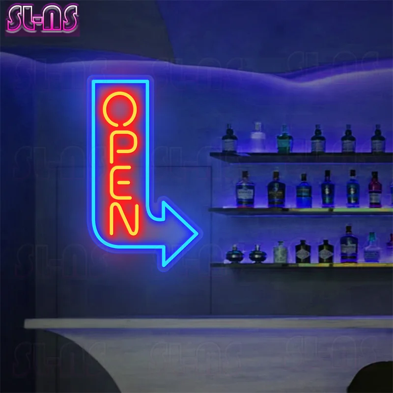 Big-Open-Neon-Sign-Open-Arrow-Neon-Sign-Led-Business-Open-Sign-Custom ...