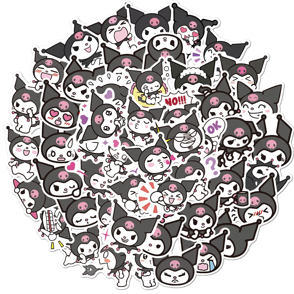 50pcs-Kuromi-Sticker-Pack-Waterproof-Laptop-Skin-Sanrio-Anime-Stickers ...