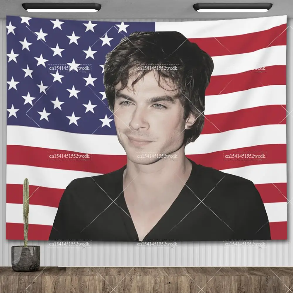Ian-Somerhalder-American-Flag-Vampire-Diaries-Poster-Damon-Salvatorea ...