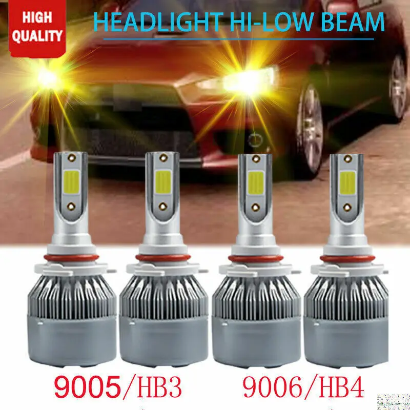 4x 9005 9006 3000k Led Headlight Hi/lo Beam Bulb For Mitsubishi Lancer ...