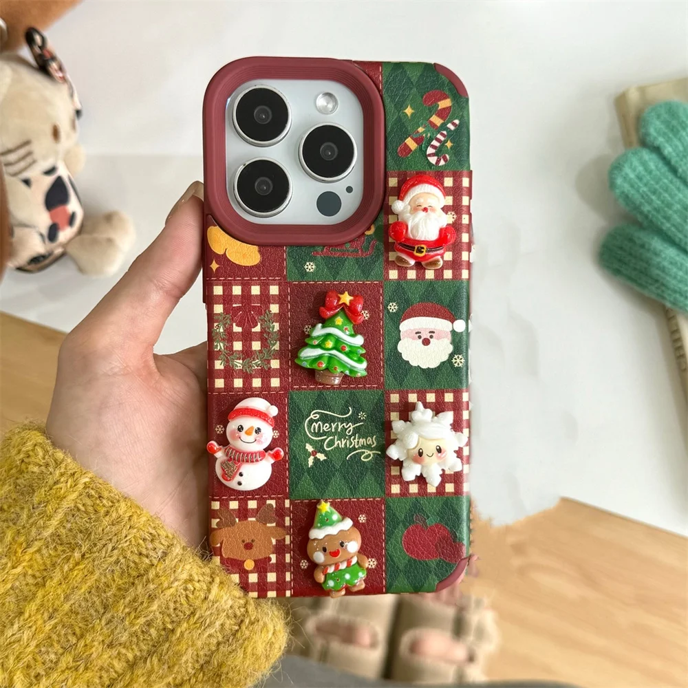 Christmas-Tree-Santa-3D-Dolls-Snowman-Reindeer-Gingerbread-Phone-Case ...