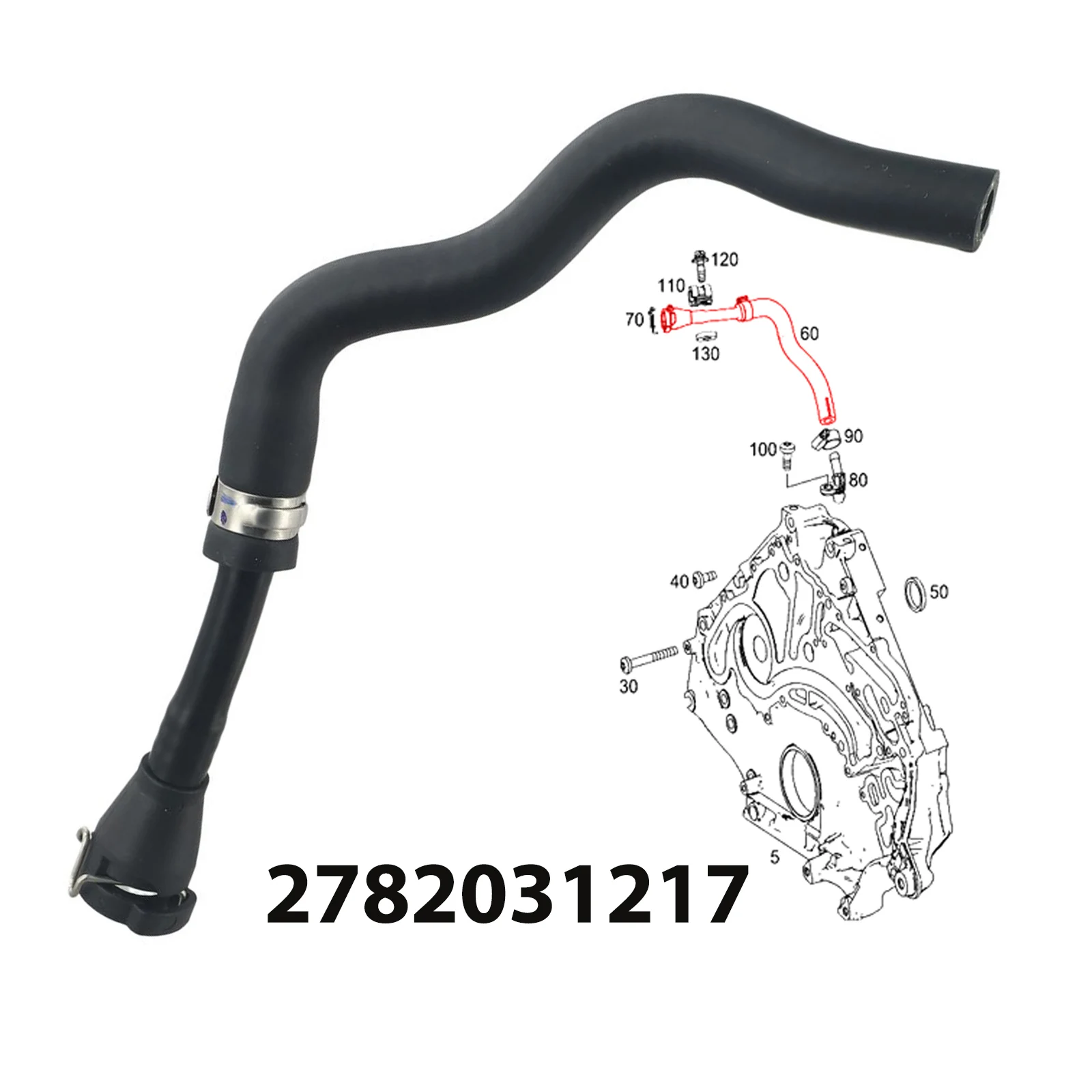 24-Timing-Case-Vent-Pipe-Hose-2782031217-Compatible-with-For-Mercedes ...