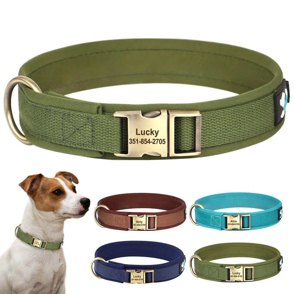 Custom-Nylon-Dog-Collar-Free-Personalized-Pet-ID-Dog-Collars-Soft ...