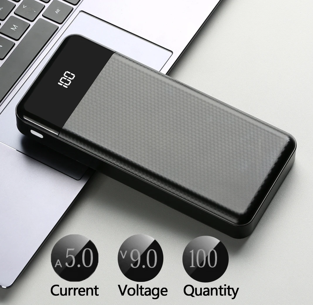 18650 Power Bank Case DIY Shell Dual USB Type C 8*18650 Battery Holder ...