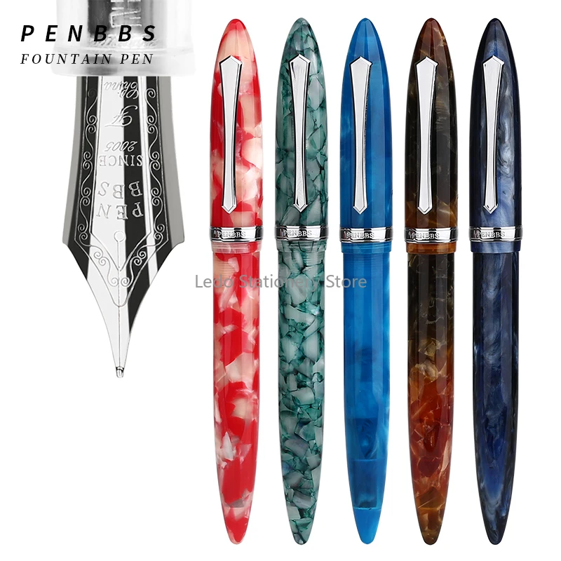 New PENBBS 480 Acrylic Resin Color Fountain Pen Bright Pointed Blade F ...