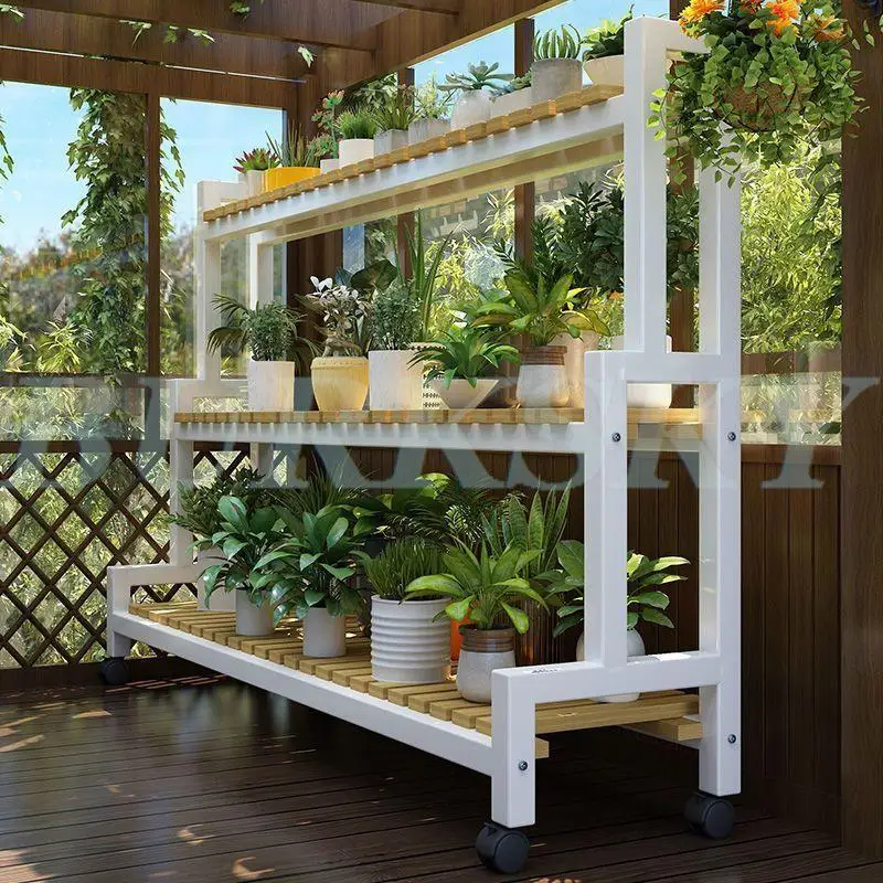 Floor-standing-Suporte-de-planta-Flower-Shelf-Planter-Rack-Organizador ...