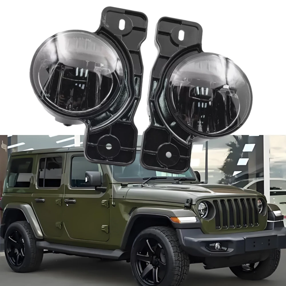 2Pcs LED Fog Driving Lights for Jeep Wrangler JK 2017-2018 JL 18-21 Gladiator JT 68304048AA ...