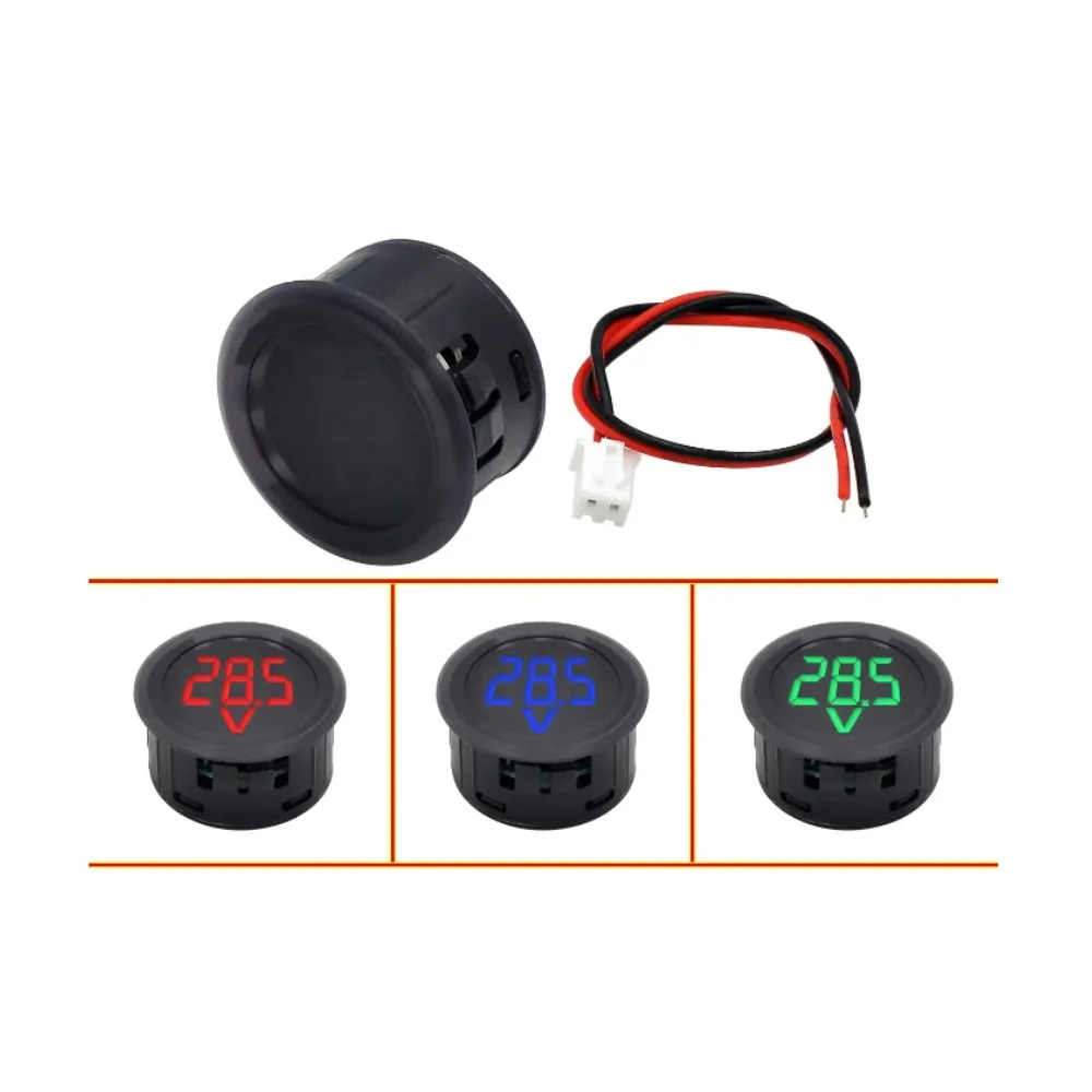 DC 4-100V LED Digital Display Circular Two-wire Voltmeter DC Digital ...