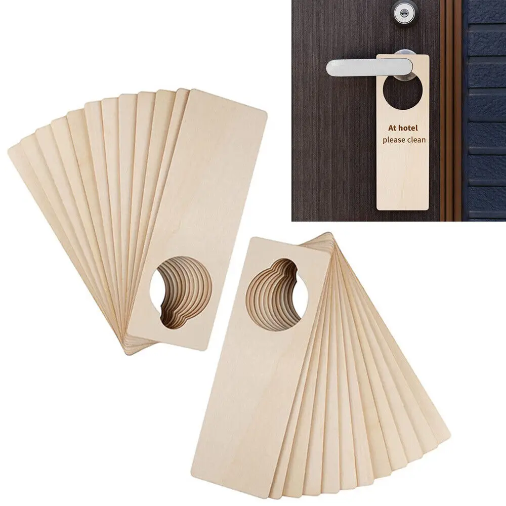 10PCS Door Hanging Wood Chip Signs Blank DIY Tag Crafts Pieces Home ...