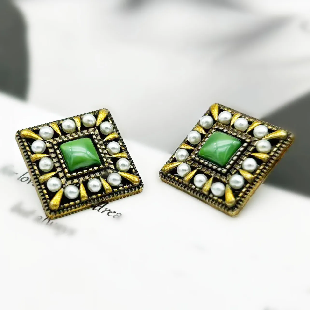 6PCS-Lot-Luxury-Vintage-Pearl-Embellished-Button-DIY-Shanked-Square ...
