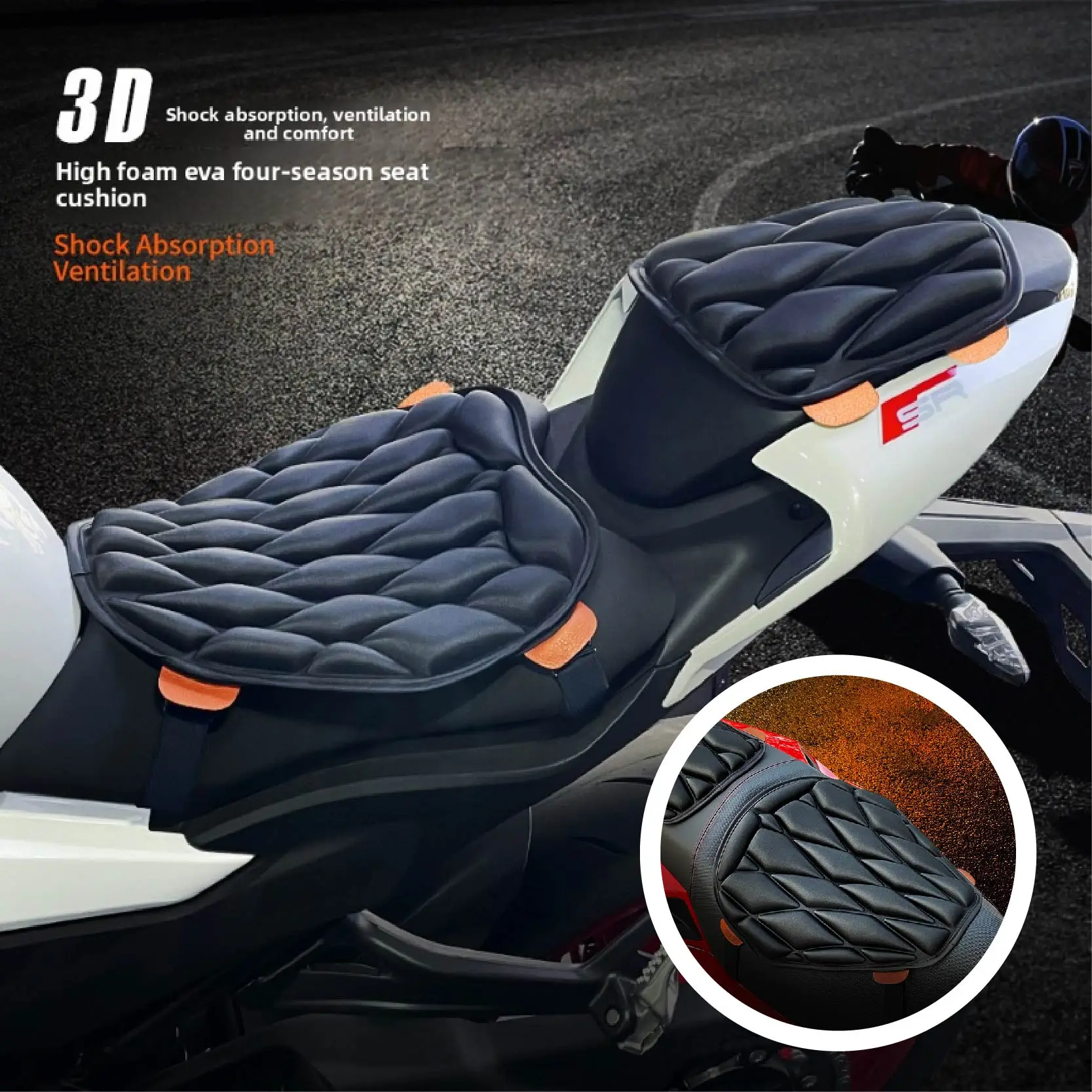 Cojín para asiento de motocicleta, protección solar, aislamiento ...