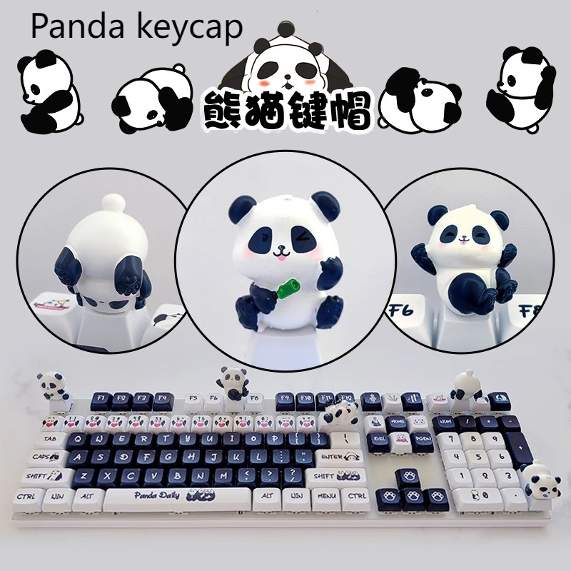Cartoon-Anime-Panda-Keycaps-Cute-Gifts-Cherry-Shaft-Decoration-Pbt ...