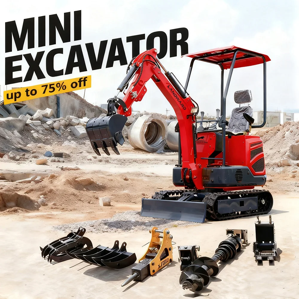 Landward 1.3 Ton Mini Excavators Custom New Hydraulic Crawler Micro ...