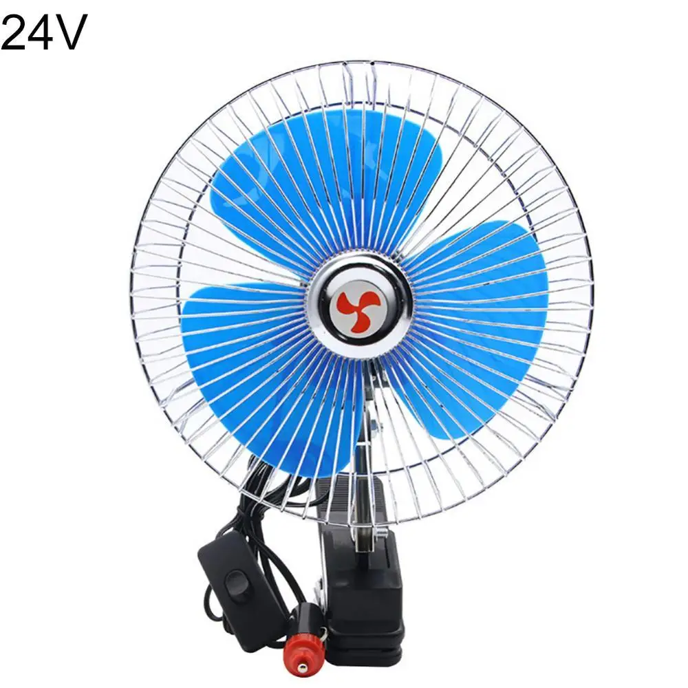 12/24V Mini Summer Car Low Noise Air Conditioner Rotatable Clip Cooling Fan
