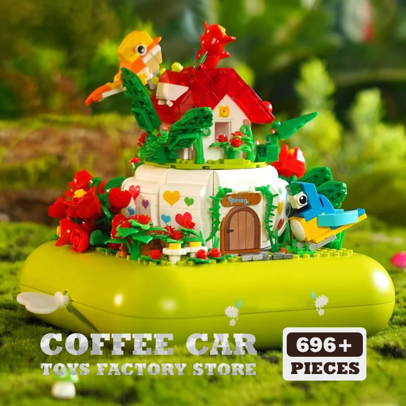 Creative-Forest-House-Music-Box-Micro-Bricks-Puzzle-Toys-Anime-Flower ...