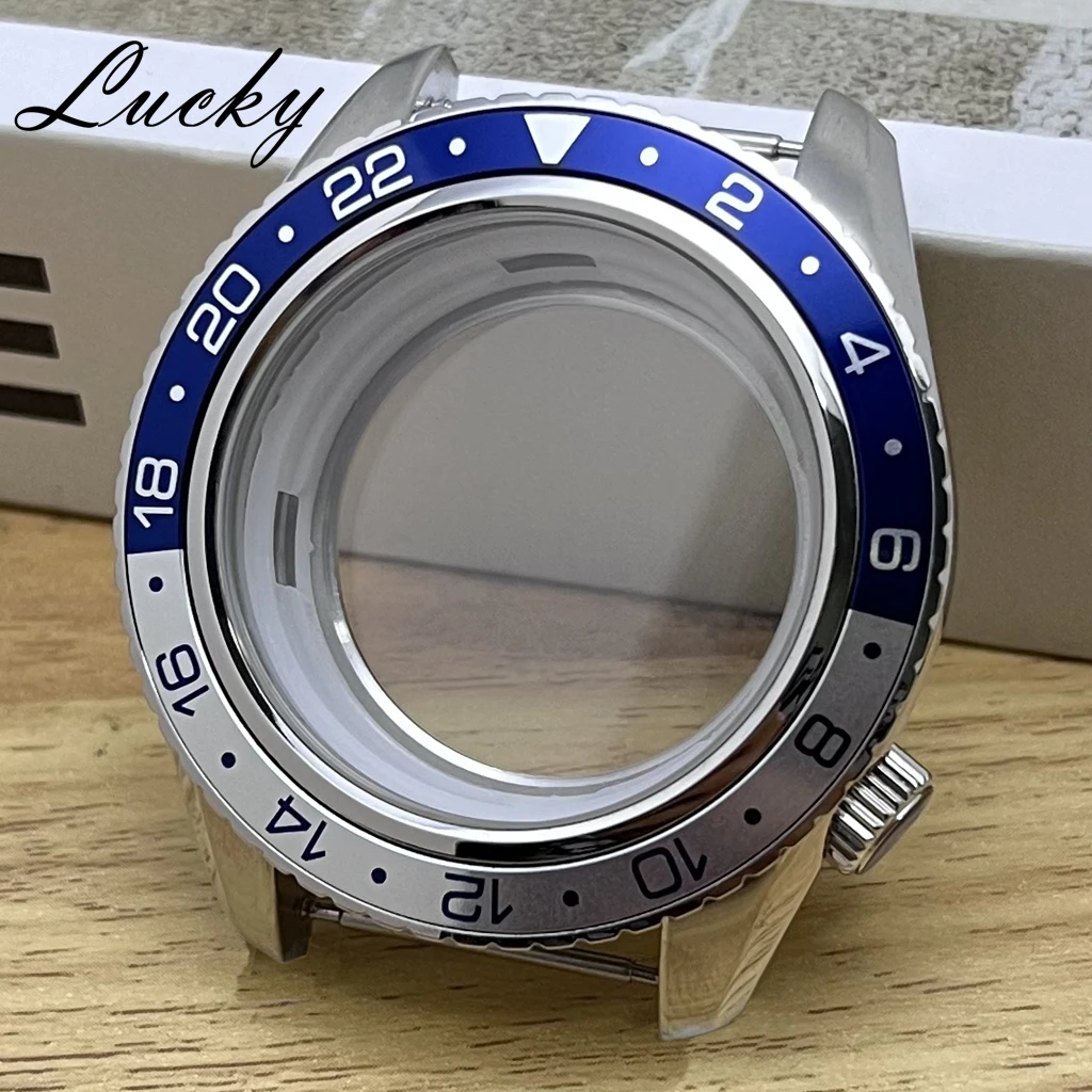 44mm High Quality 904L Stainless Steel Case Mineral Glass Watch Case ...