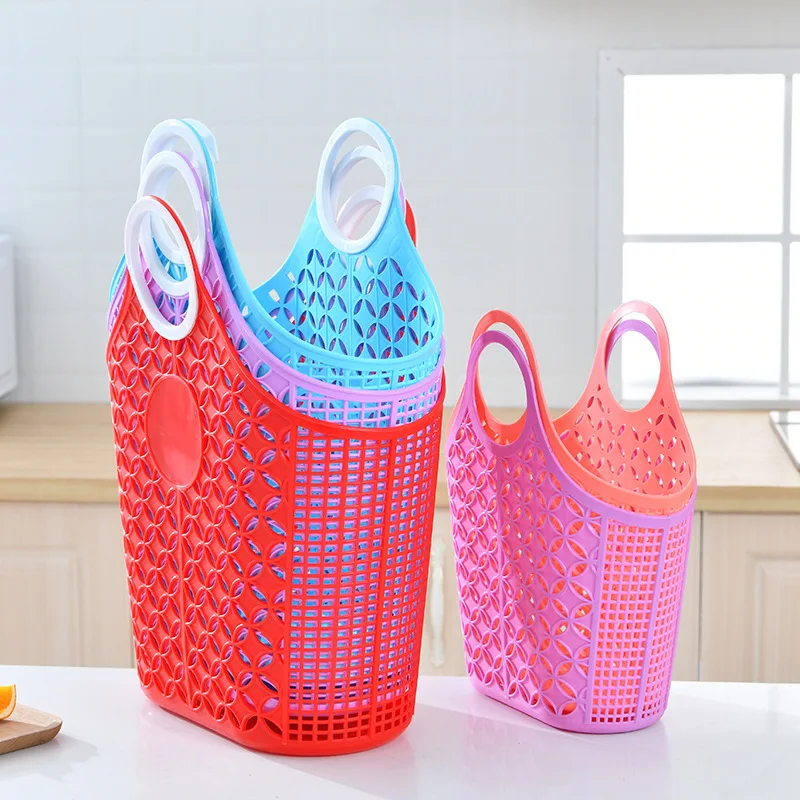 Plastic hand basket toiletries Bath storage shopping vegetable basket ...