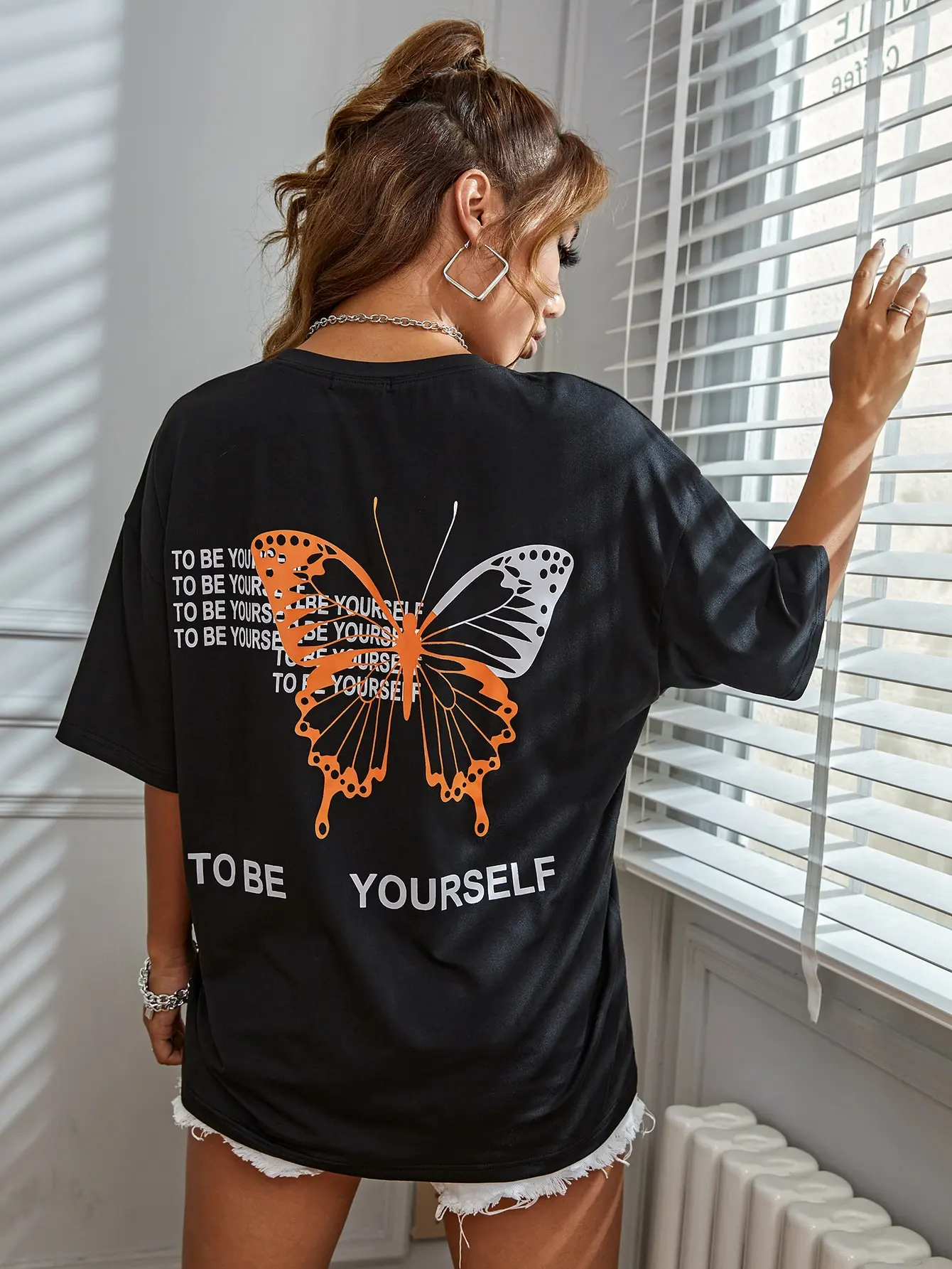 To-Be-Yourself-Letter-T-Shirts-Women-Street-Funny-Tshirt-O-Neck ...