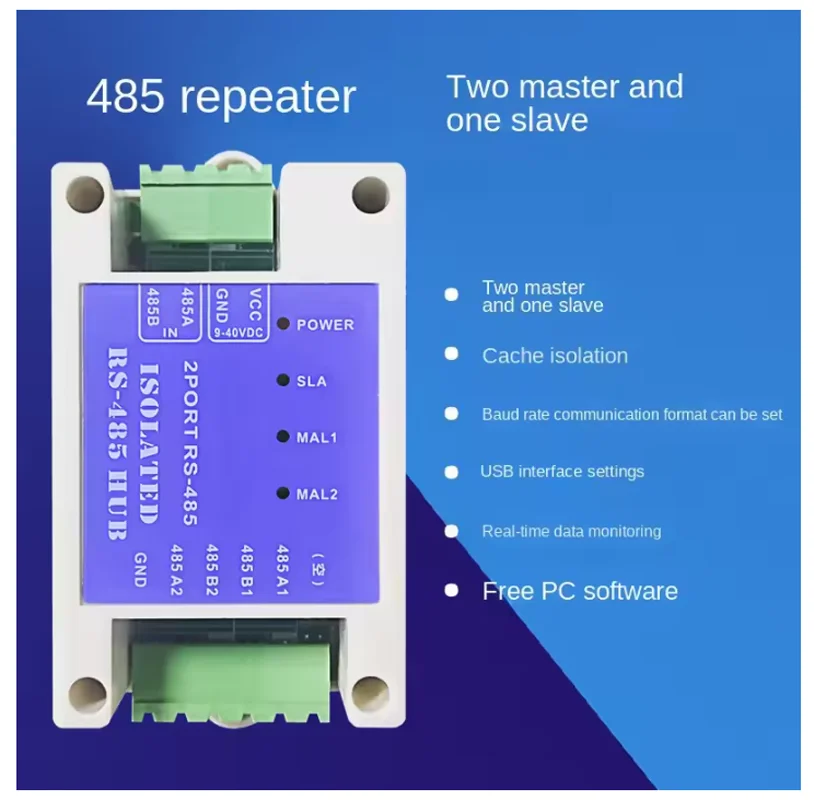 Industrial Grade Two Master One Slave Hub RS485 Repeater Buffer ...