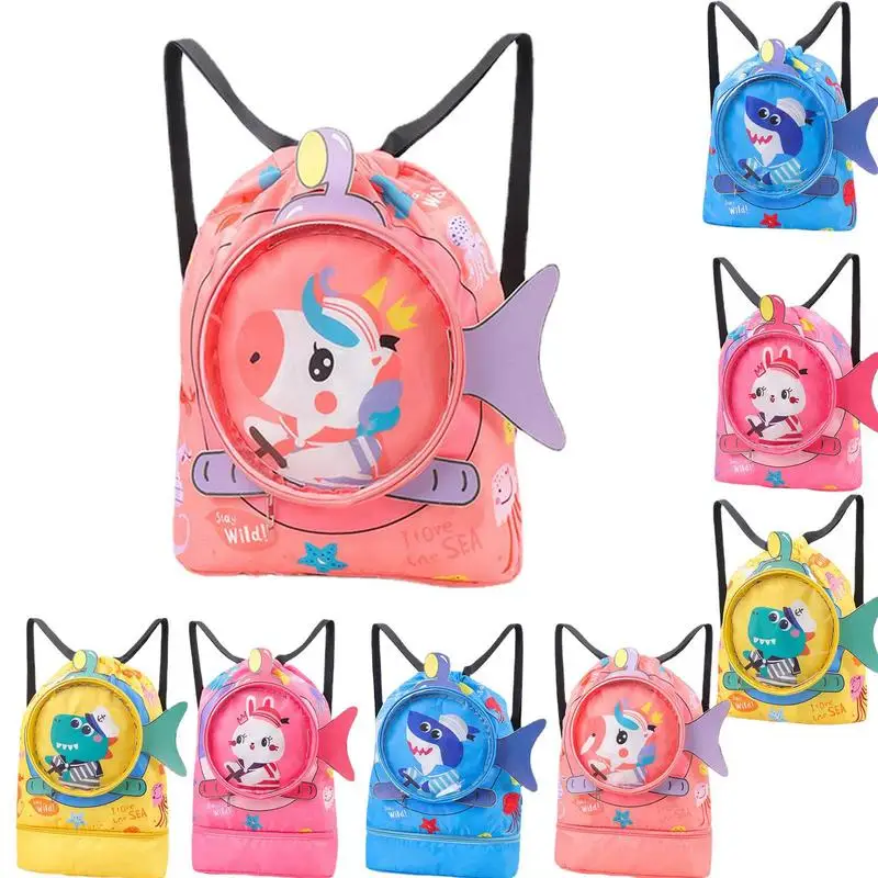 Children's Swimming Bag Cute Animals Beach Backpack For Kids Swimming ...