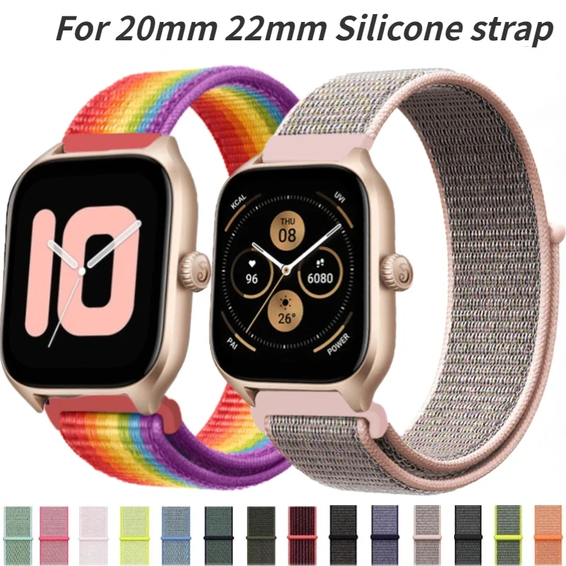 Nylon Loop Band For Amazfit GTS 4 Mini/GTR4/Bip/Stratos Bracelet Strap ...