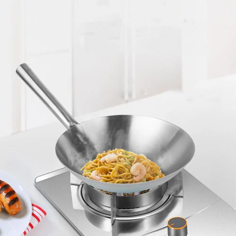 Kitchen Cookware Stainless Steel Stir-fry Wok Thickened Chinese-style ...