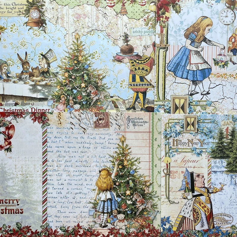 Vintage-Cute-Alice-Material-Background-Paper-Large-size-Junk-Journal ...