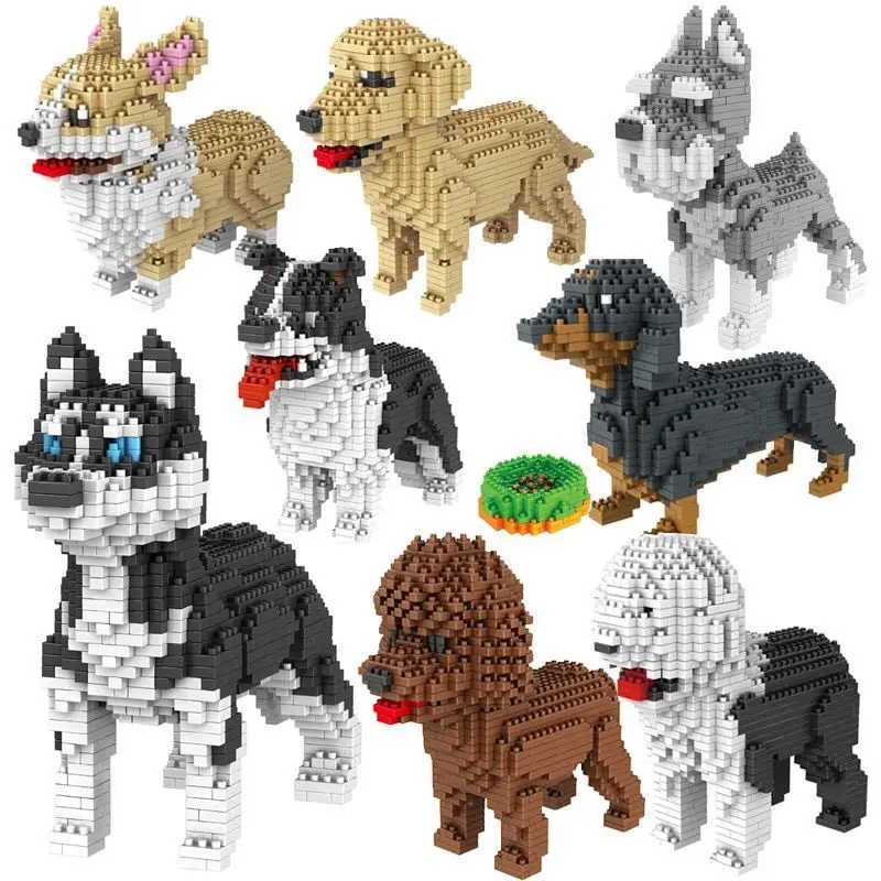 800pcs-Dog-Blocks-6618-Series-Dachshund-Building-Block-Toy-for-Kid-Cute ...