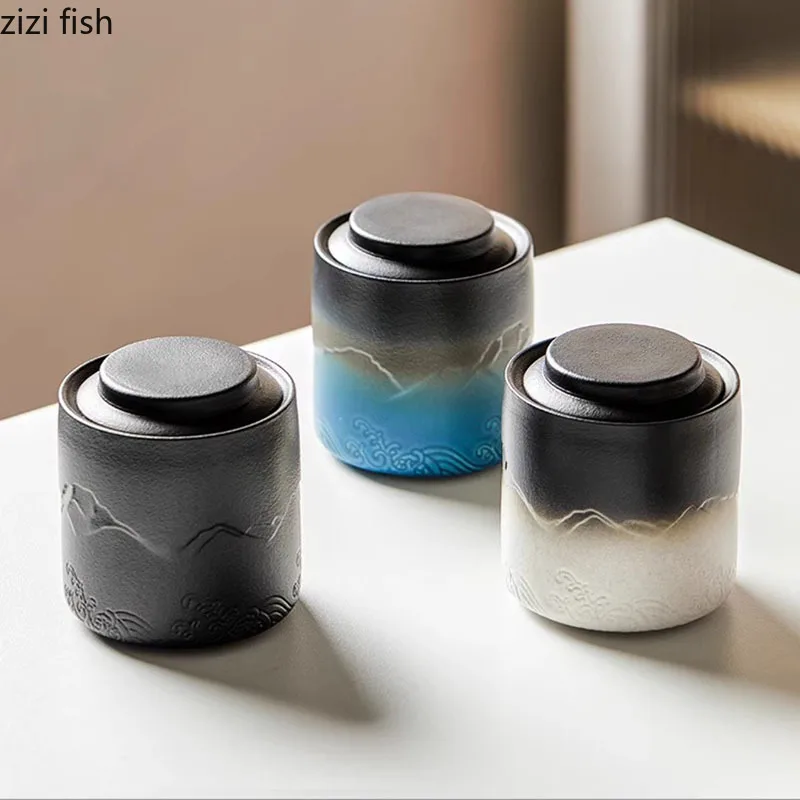 Creative-Ceramic-Tea-Caddy-Tea-Table-Desktop-Moisture-Proof-Sealed-Can ...