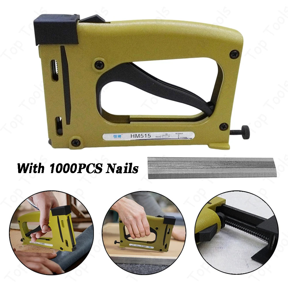 Frame-Gun-Nailer-With-1000PCS-Nails-Manual-Flex-Point-Tacker-Framing ...
