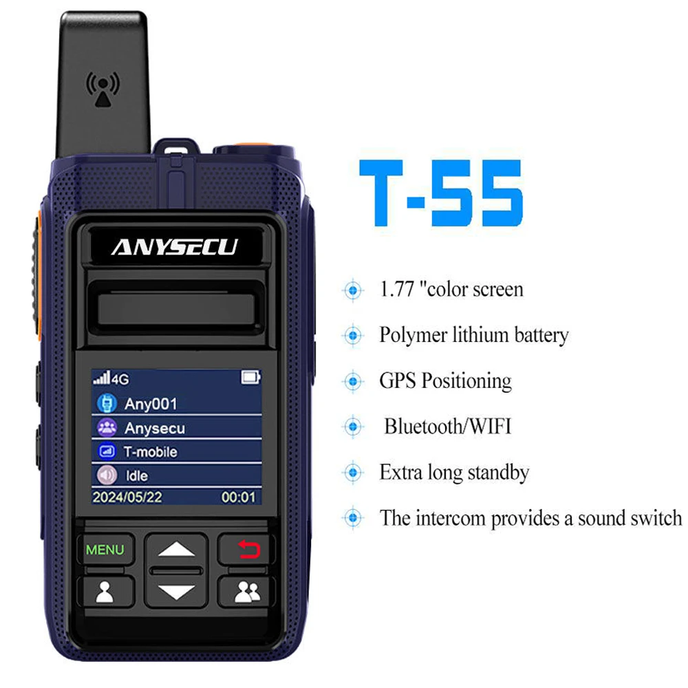 ANYSECU-T-55-4G-Network-Radio-Android-5-1-LTE-WCDMA-POC-Walkie-Talkie ...