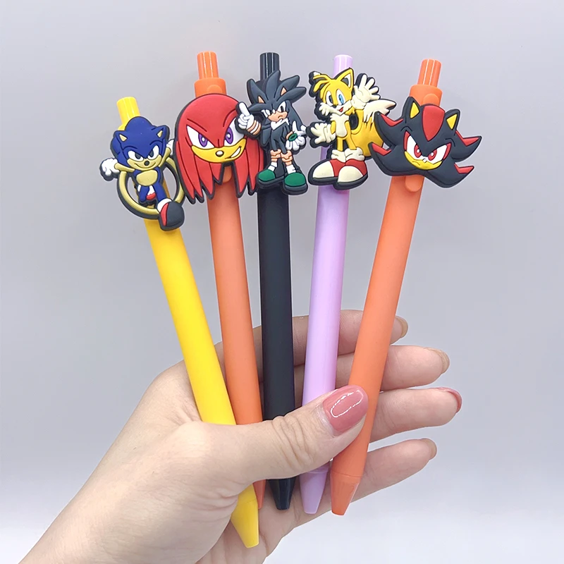 Sonic-The-Hedgehog-1-5Pcs-Cartoon-Black-Pen-Press-Pen-Holder-Cute ...