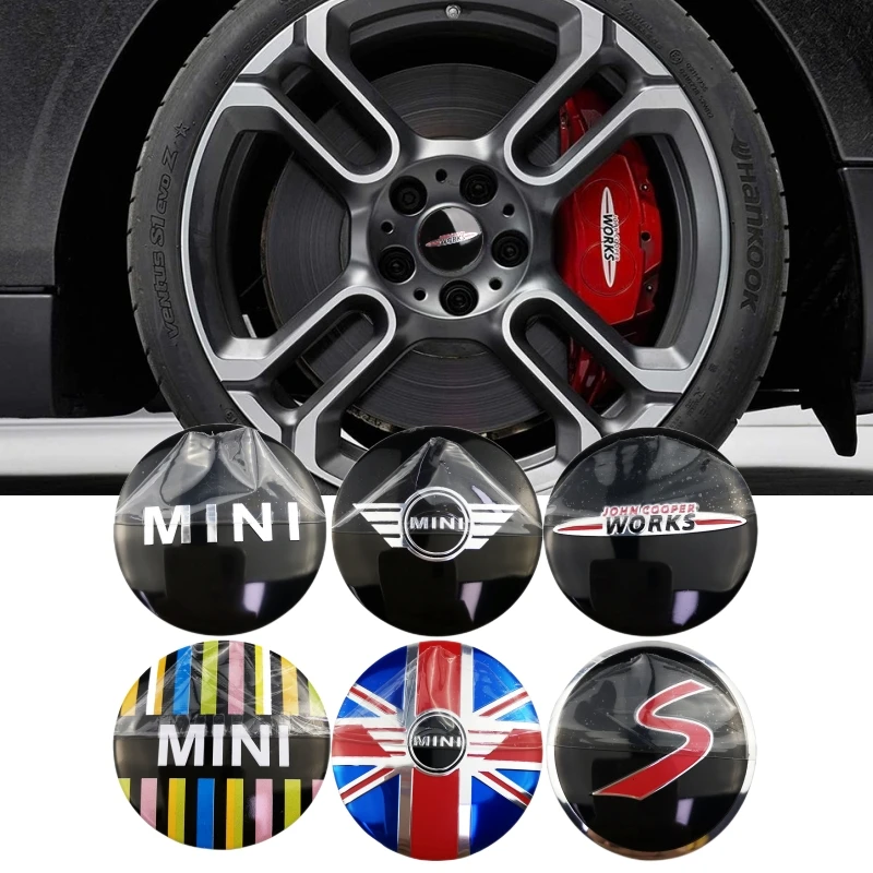4PCS 56mm Car Wheel Center Hub Stickers Logo for Mini Cooper JCW R50 ...