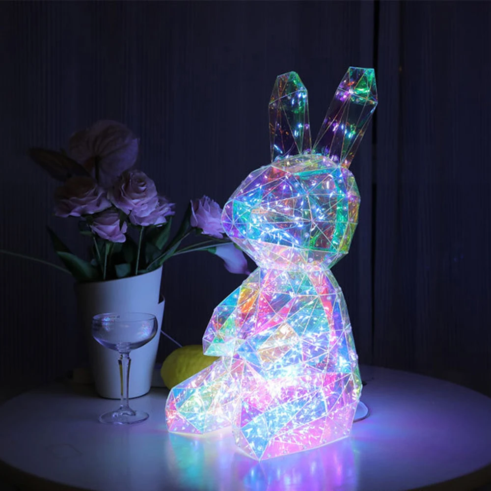 어린이용 3D LED 야간 조명, 창의적인 테이블 침대 옆 램프, 로맨틱 하트 베어 라이트, 그릴 홈 장식, 크리스마스 선물| | - AliExpress