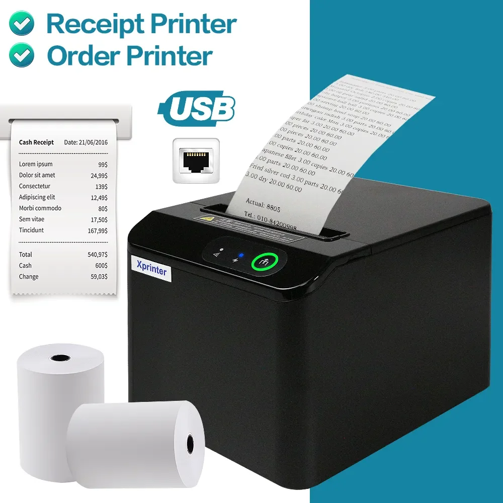 Xprinter-80mm-Auto-Cuter-Thermal-Receipt-Kitchen-POS-Printer-Mini-USB ...