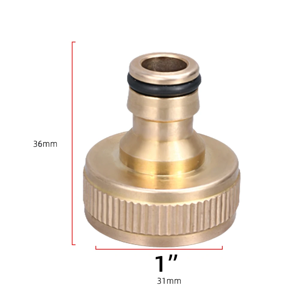 1inch-Brass-Fitting-Adaptor-Hose-Tap-Faucet-Water-Pipe-Connector-Garden ...