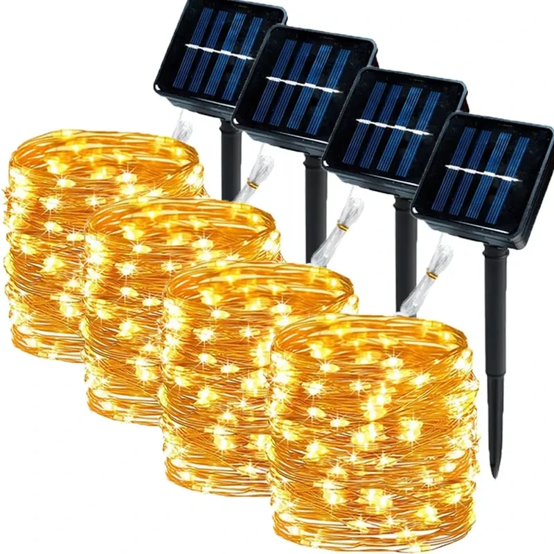 12M-100leds-Solar-Led-Fairy-Light-Outdoor-Festoon-Led-Waterproof ...