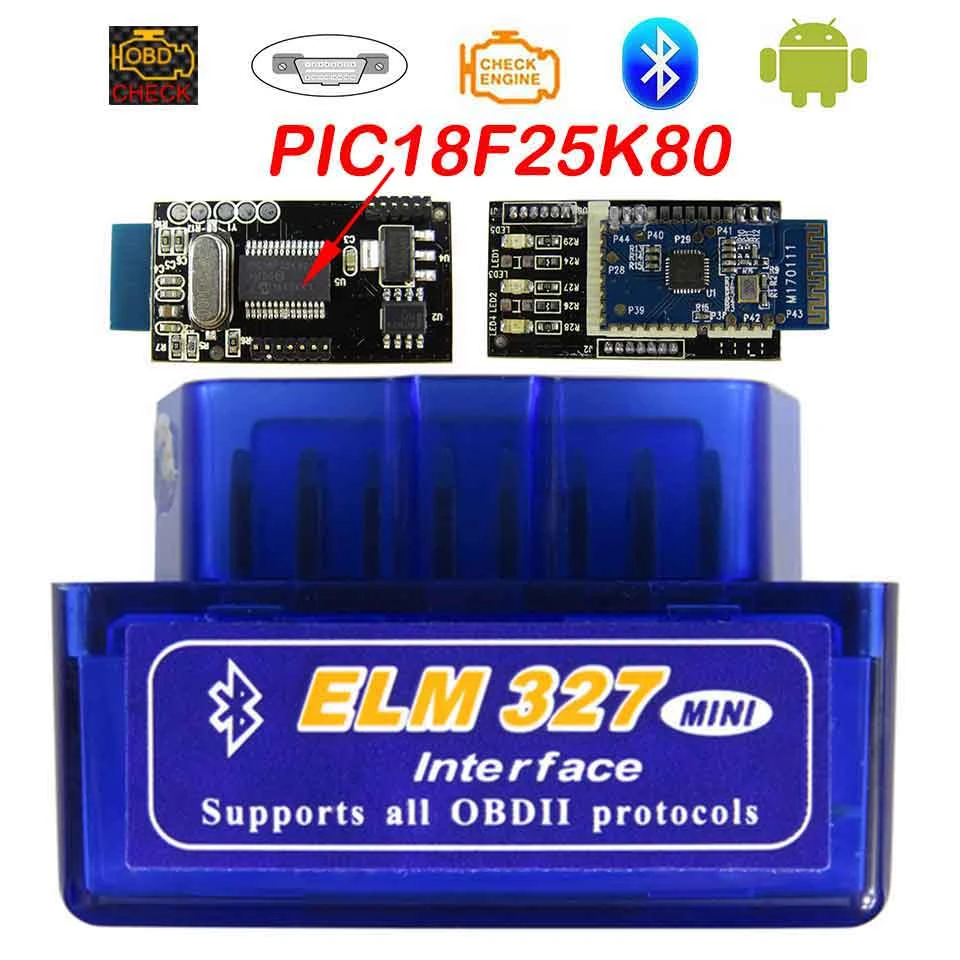 Super Mini Elm327 Bluetooth Obd2 V1.5 Elm 327 V 1.5 Obd 2 Scanner De Diagnóstico Automático Para ...