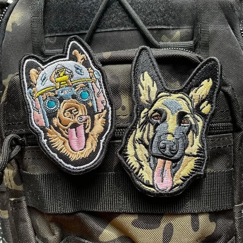 German-Shepherd-Embroidered-Patch-Morale-Badge-Reflective-Hook-Loop ...