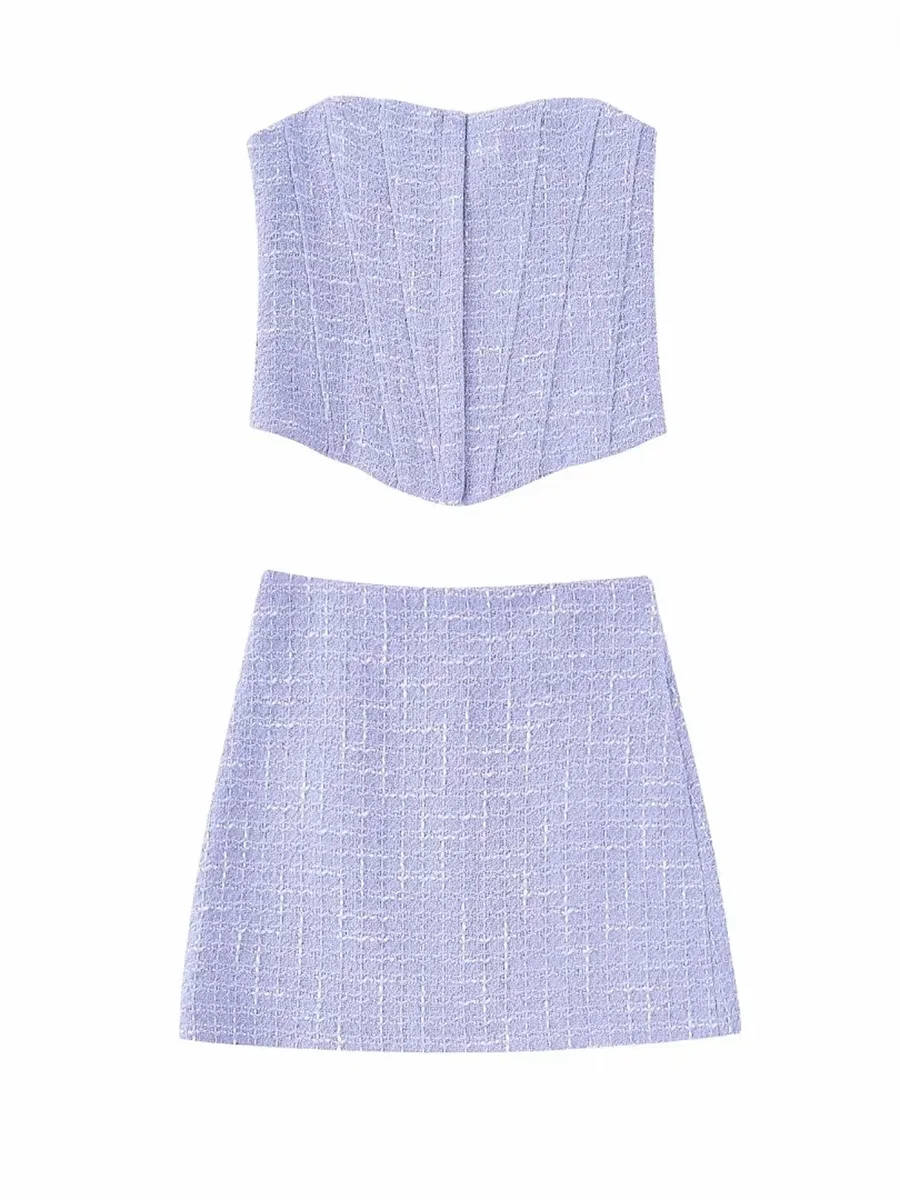 Tweed Two Piece Skirt Set Women | Women's Tweed Two Pieces Set - Women ...