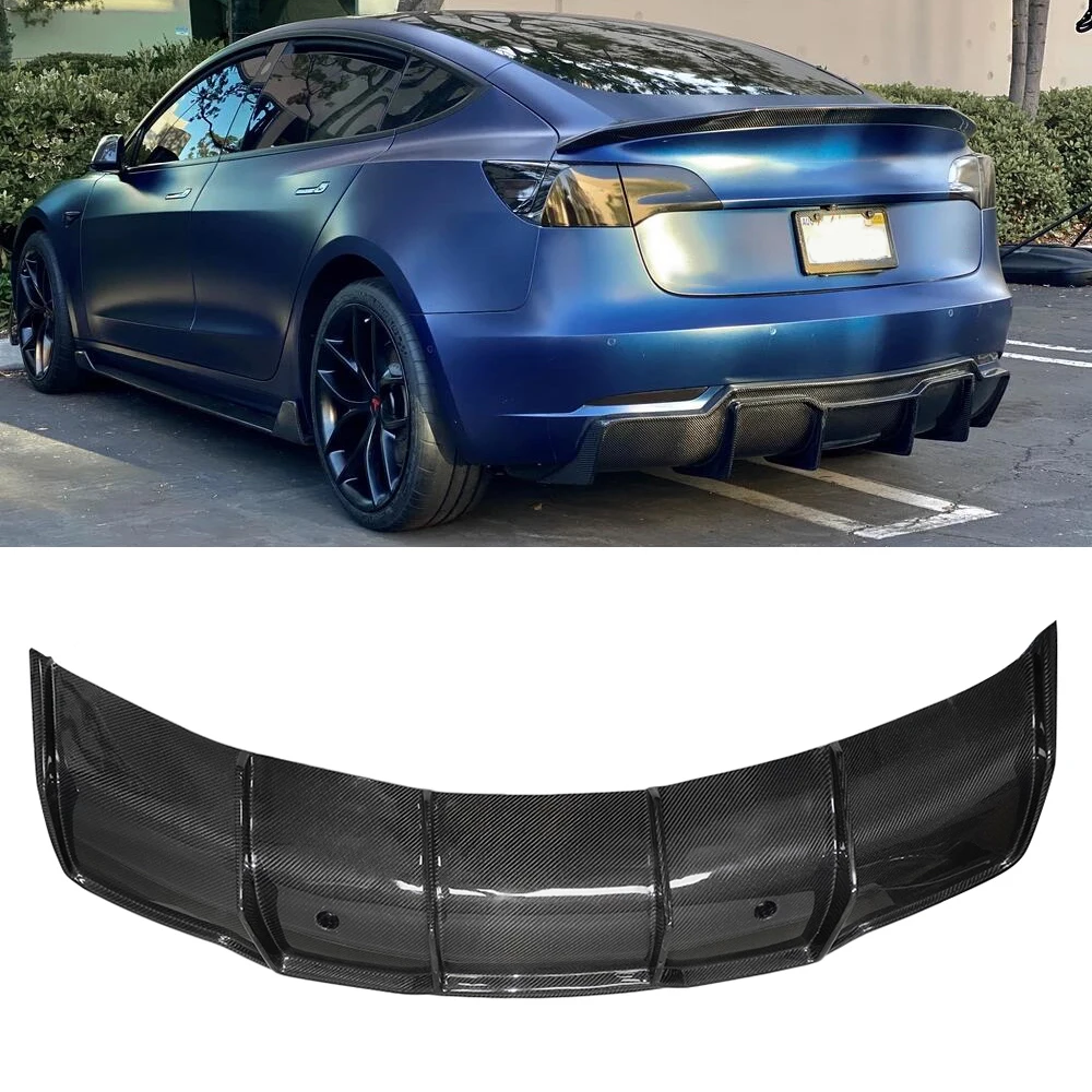 Auto Parts Car Accessories Real Carbon Fiber Rear Lip Bumper Diffuser ...
