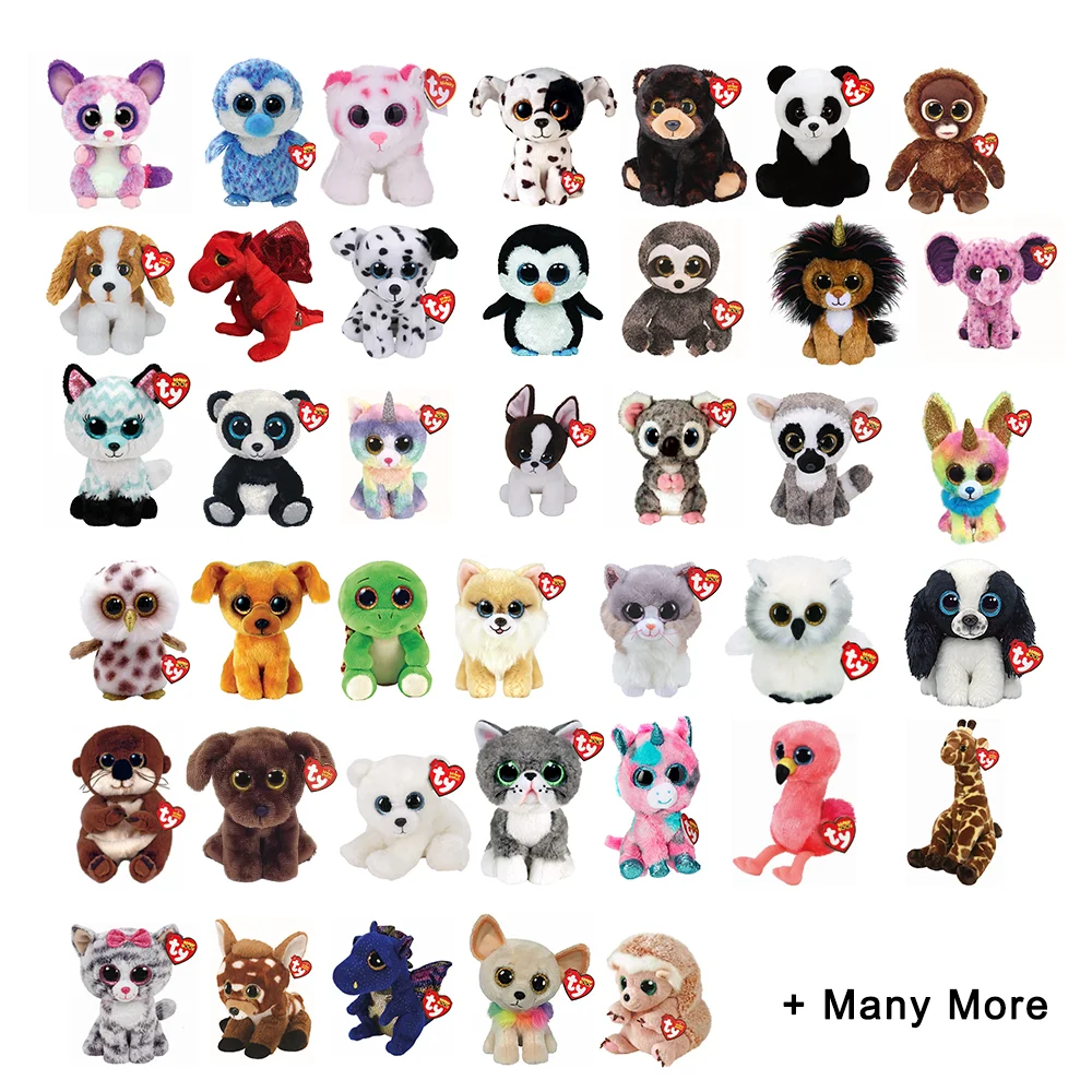 Ty Beanie Baby 6'' Soft Owl Unicorn Bunny Cat Dog Over 100 styles 6 ...