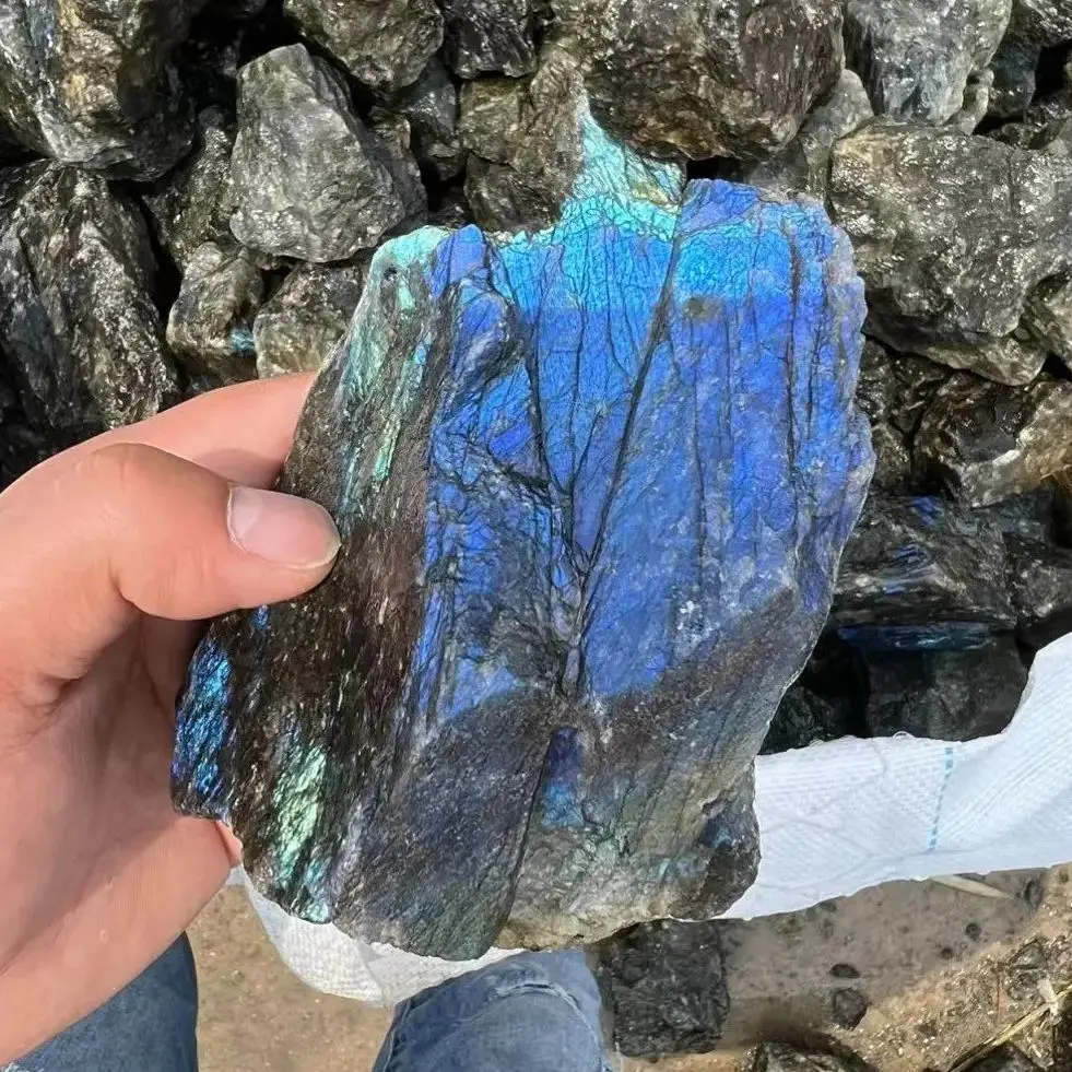 Labradorita-de-cristal-Natural-Piedra-en-bruto-de-Flash-azul-piedras ...