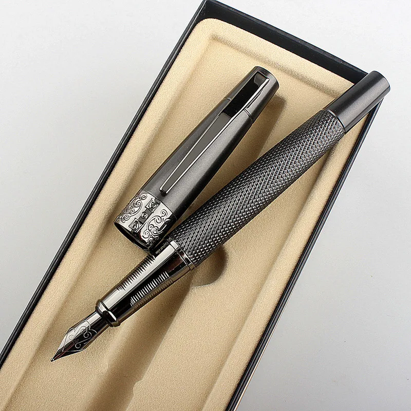 High Quality Black Carving Luxury Business School Student Office Supplies Fountain Pen New Ink ...