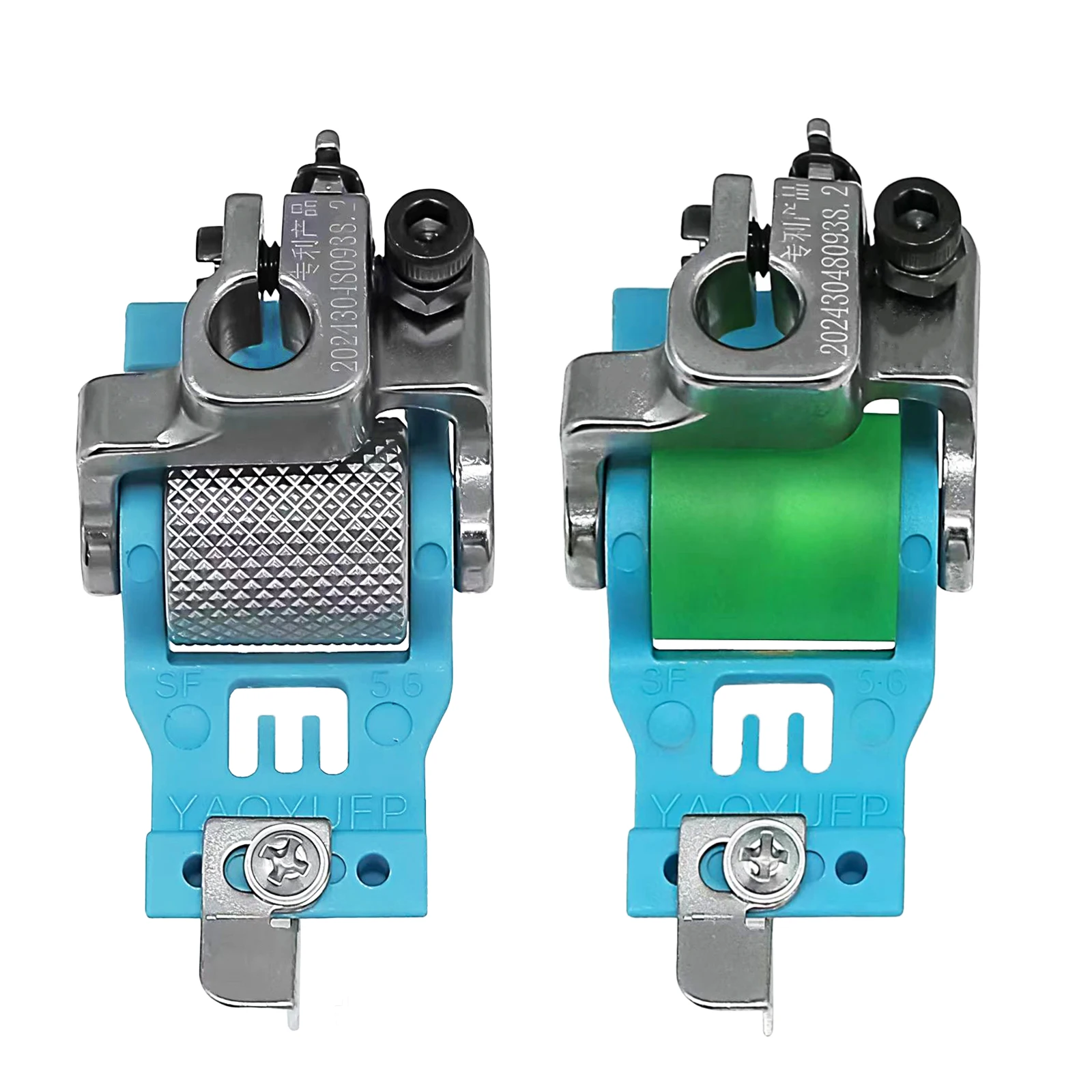 3 Needle 5 Thread Blue Plastic Roller Wheel Presser Foot Adjustable No ...