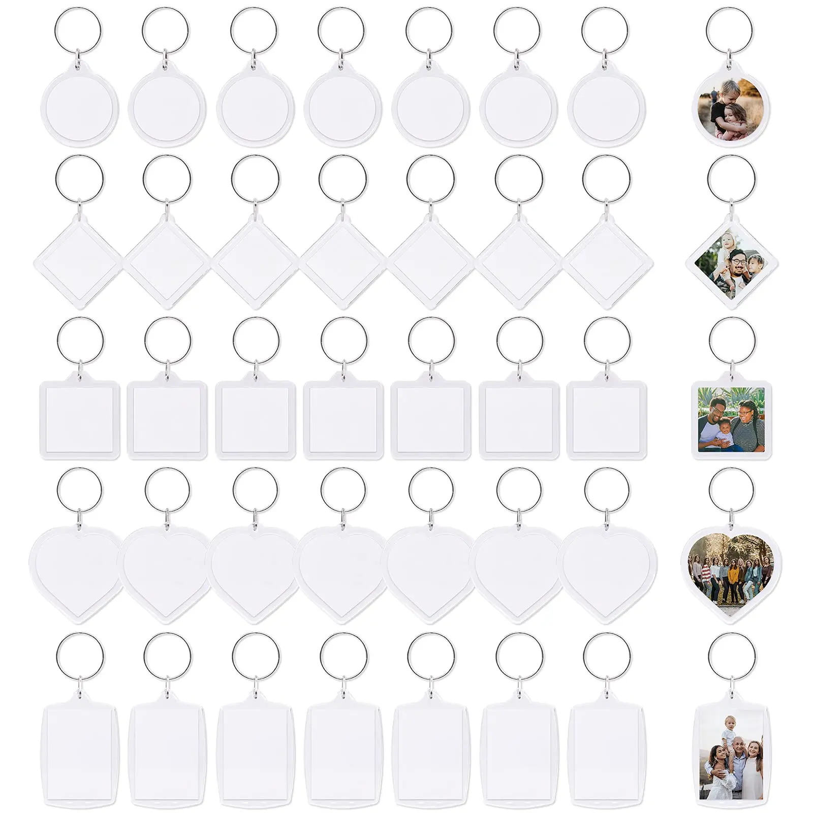 40Pcs-Set-Clear-Acrylic-Blank-picture-Photo-Frame-keychain-Personalized ...