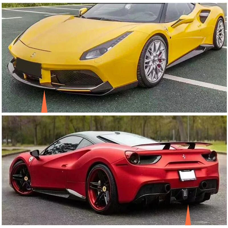 For Ferrari 488 High Quality REAL Carbon Fiber Front Lip Splitters Rear ...