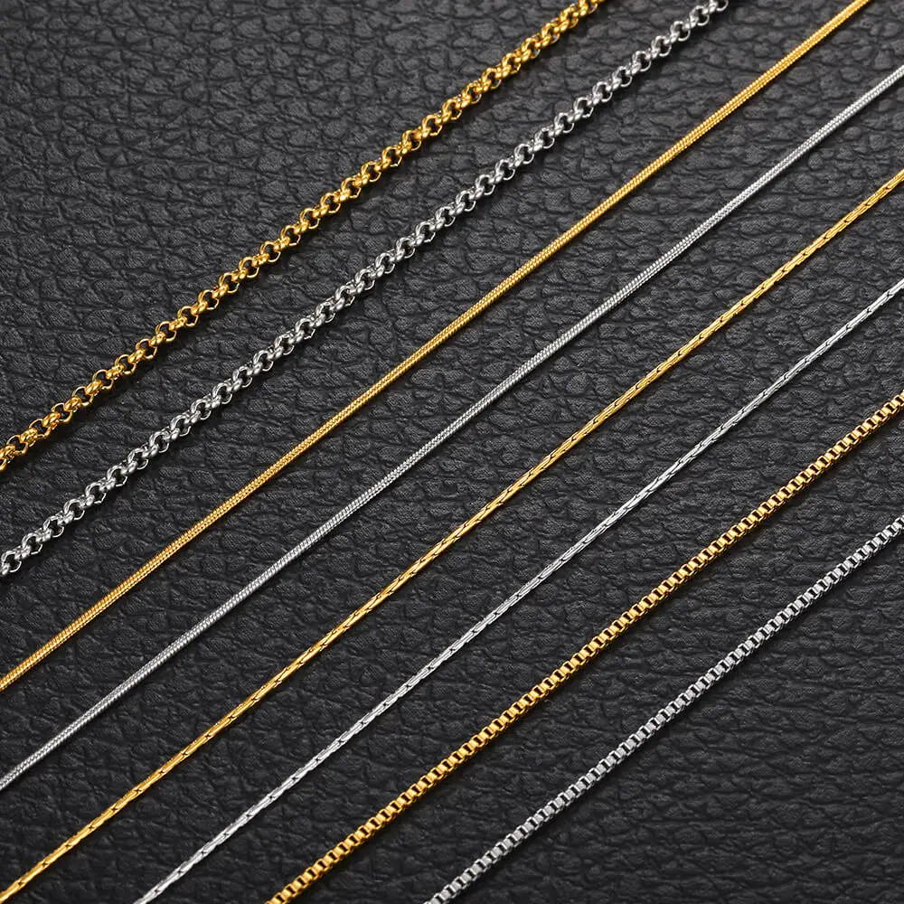 GATTVICT 10pcs/lot 45+5cm Adjustable Gold Plated Stainless Steel Link ...