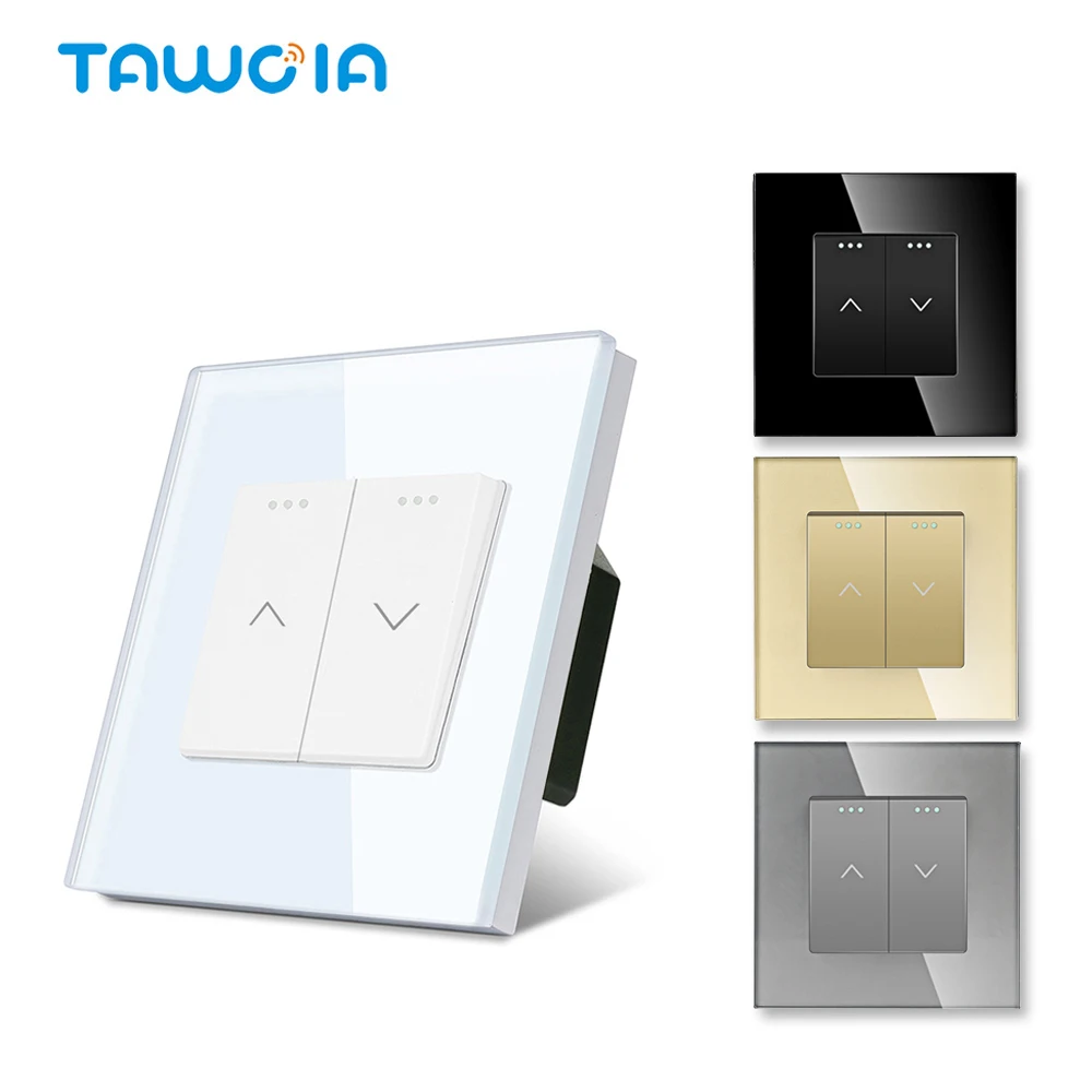 TAWOIA Normal Curtain Push Button Switch EU Glass Frame Motorized ...
